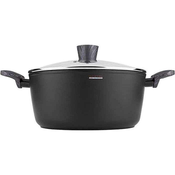 Bono Casserole Grande 24Cm Induction, 4L, Aluminium, Fond Full Induction, Couvercle En Verre ...