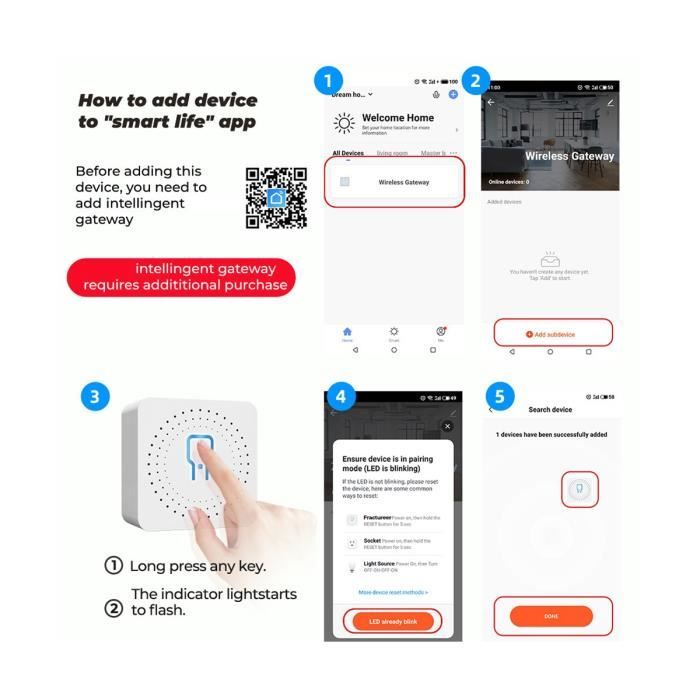 Mini Smart Switch Tuya Zigbee Smart Switch Disjoncteur Caché Prend en ...