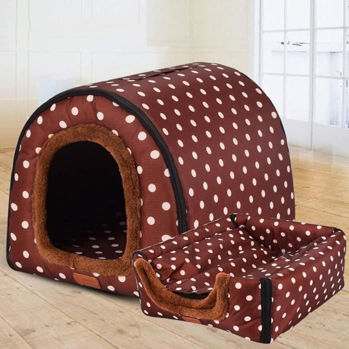 Lit pour Grand Chien Chat Intérieur Pliable 2 en 1 Niches-Maison et ...