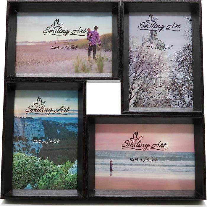 Cadre Photo Collage Pour 4 Photos, Collage De Photos En Bois Mdf Avec ...