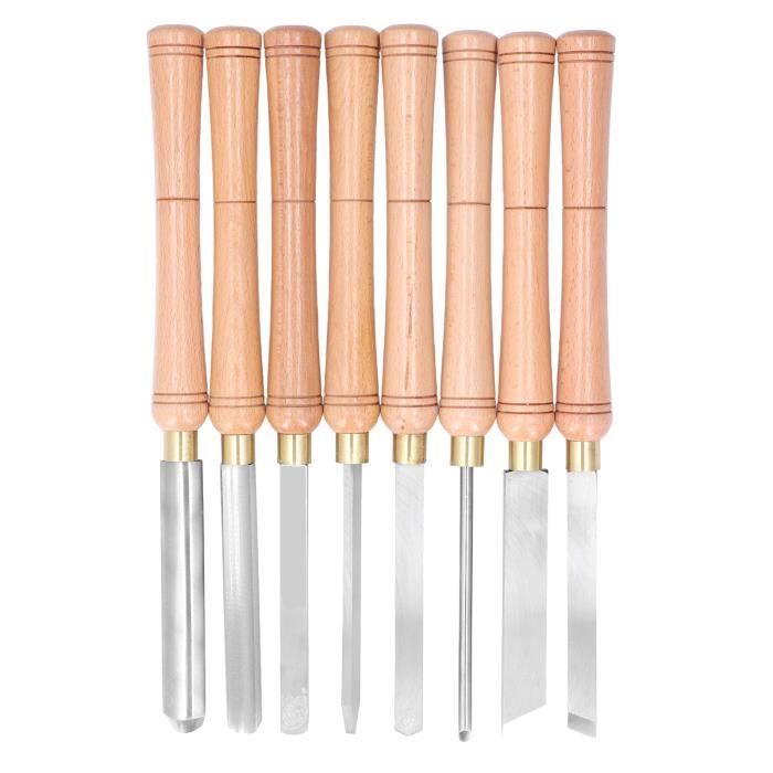 YOSOO ensemble d'outils de tournage de tour 8 pièces outil de tournage tenu dans la main tour en ...