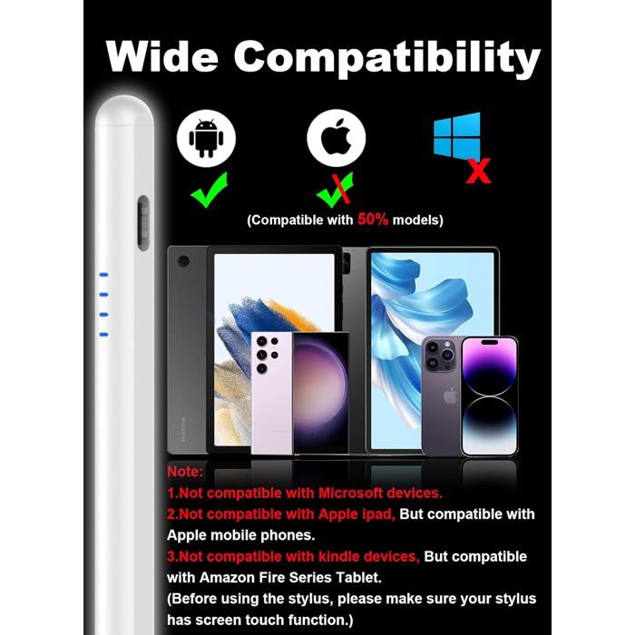 Stylet magnétique pour écran tactile - ARNUSA - Blanc - Compatible ...