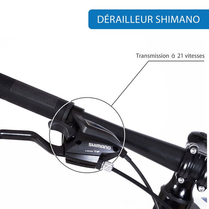 VANKEL Vélo VTT 26" – Tout Terrain 21 Vitesses Shimano, Freins à Disque ...