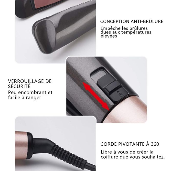 Lisseur 110-230 degrés celsius bigoudis chauffants revêtement ...