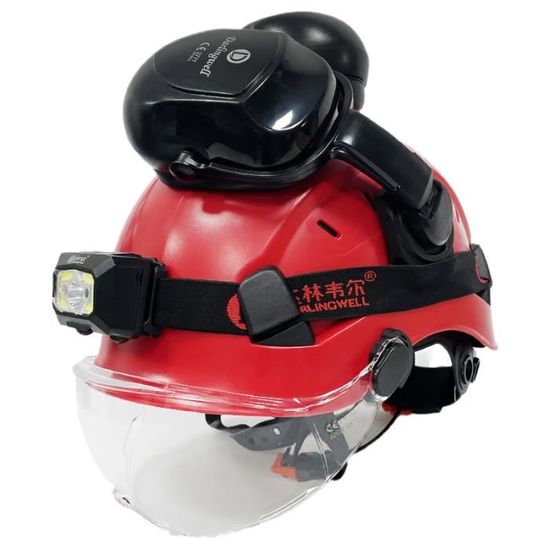 CV rouge BKLed 07E - Casque de sécurité de construction avec lunettes ...