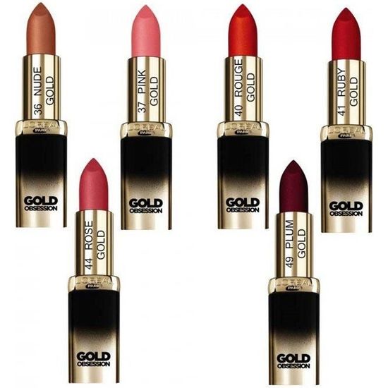 LOREAL ROUGE A LEVRE COLOR RICHE COLLECTION GOLD OBSESSION COULEUR ROSE ...