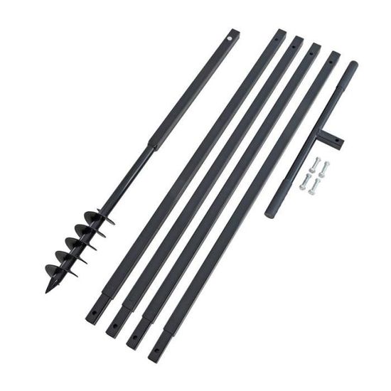 Tarière de sol de jardin manuelle en acier diamètre 85 mm + 4 rallonges ...