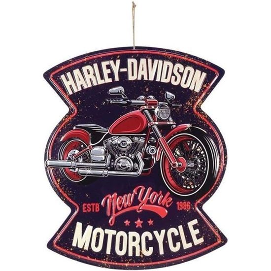 Enseigne Métal Neuve Moto Harley Davidson Décoration Murale 60x50x1cm