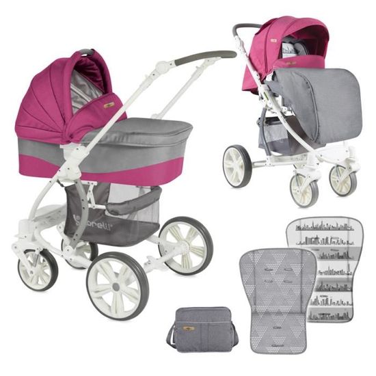 Poussette combinée avec couvre jambes SAVANA Rose - Cdiscount ...