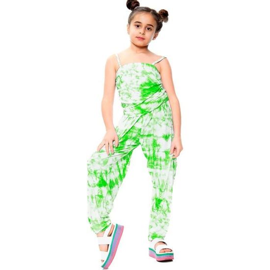 Enfants Filles Jumpsuit Tie Dye Imprimé Branché Combishort Tout En Un ...