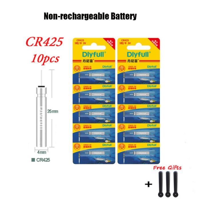 10 pièces CR425-Flotteurs De Pêche Électriques,Batterie Rechargeable Et Non Rechargeable, Bobbes ...