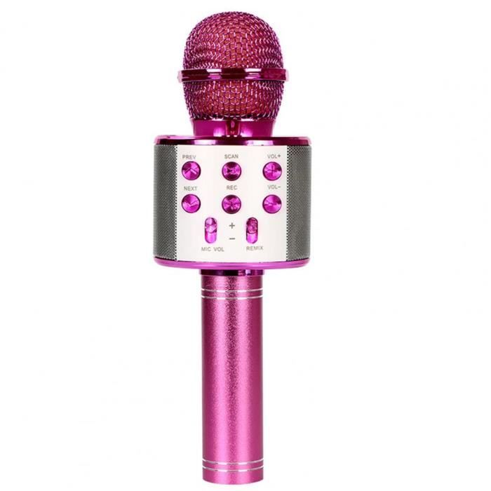 Rose-Microphone de karaoké sans fil avec commande vocale, suppression ...