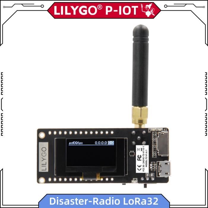 LILYGO® TTGO Disaster-Radio LoRa32 V2.1, Carte de Développement ESP32 LoRa Tech 433MHz 868MHz ...