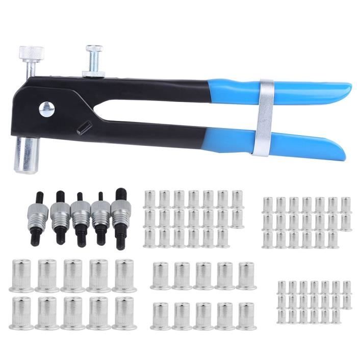 86pcs - set M3-M8 Écrou aveugle Rivet Fileté Insert et Rivet GunTool ...