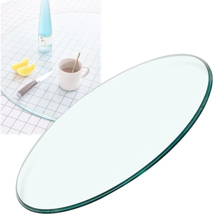 Plateau De Table En Verre Rond Verre Trempé Transparent Pour Tables À ...