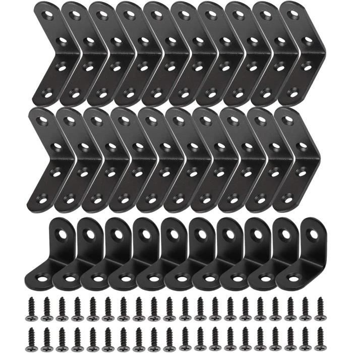 Lot de 30 Équerres de Fixation, Support d'angle Droit en forme de L ...