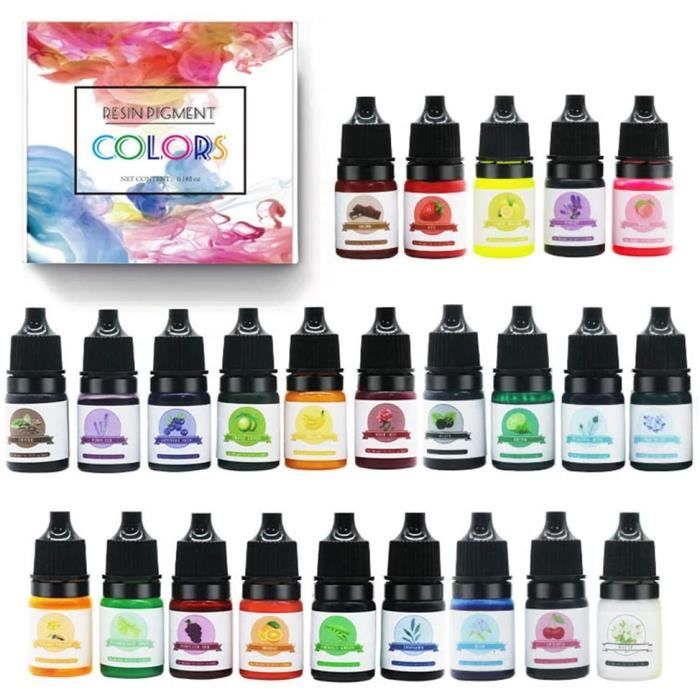 24 couleurs mica poudre résine époxy colorant couleur vive sans odeur ...