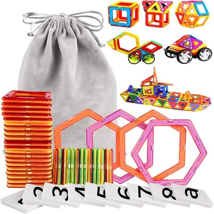 JEU DE CONSTRUCTION Blocs Construction Magnétiques,74 pièces Jeux de ...