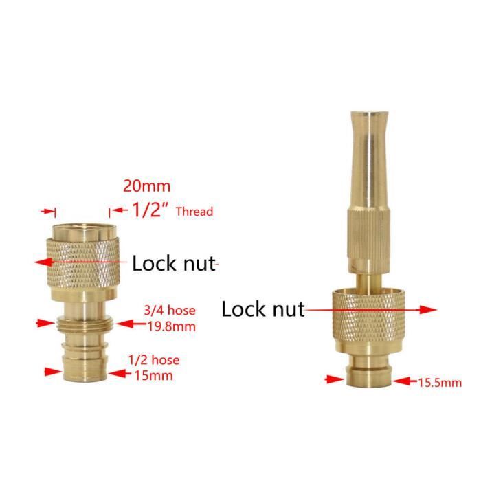 1i2 3i4 tuyau - Pistolet d'arrosage réglable en laiton 1-2, système d'arrosage de jardin, de ...