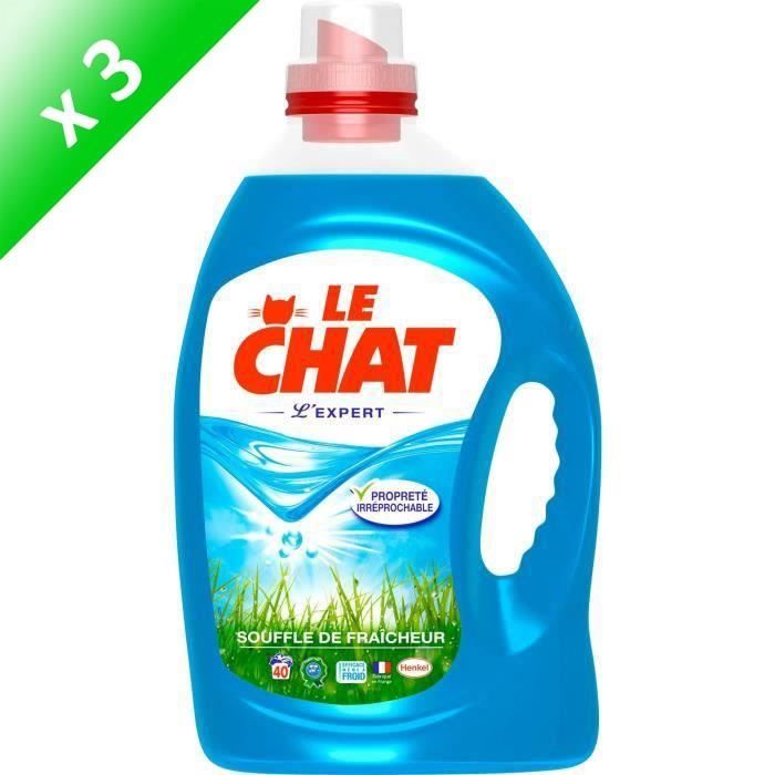 LE CHAT Lessives liquides Souffle Fraicheur - 3 L - 40 lavages - Lot de ...