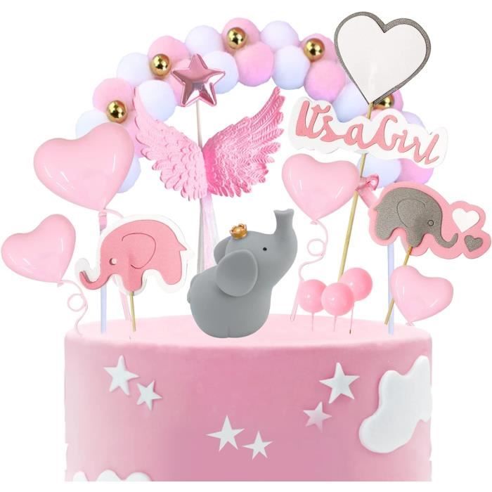 Lot De 14 Décorations De Gâteau Pour Bébé - Rose - Décoration De Gâteau ...