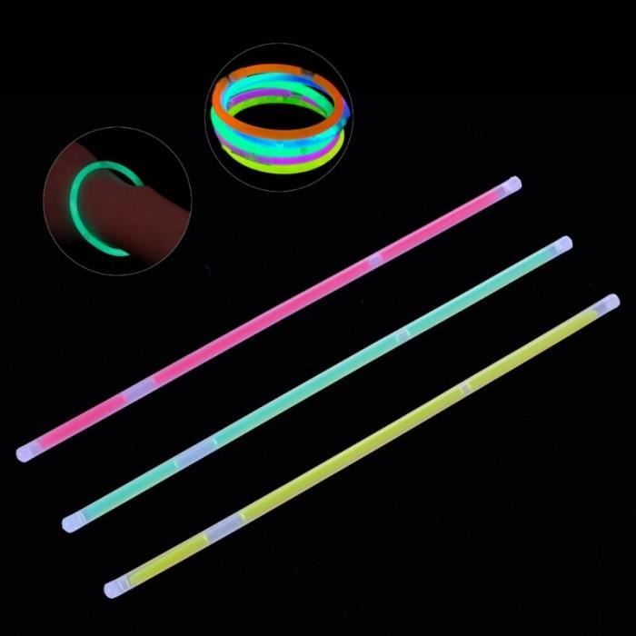100 pc bâtons lumineux lueur Fluorescence bâtons Bracelets colliers ...