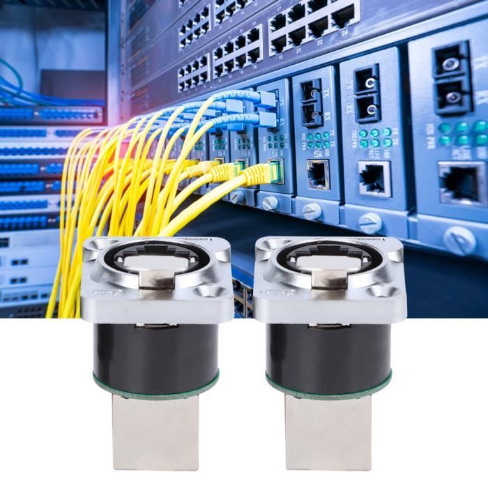 Prise RJ45, prise d'aviation YT-RJ45 ignifuge, petit câble coaxial en 2 ...