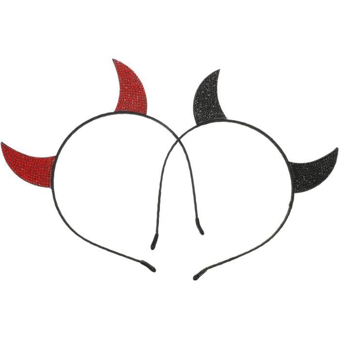 2 Pièces Bandeau Corne Du Diable Coiffes De Cornes Rouges Cerceau De ...