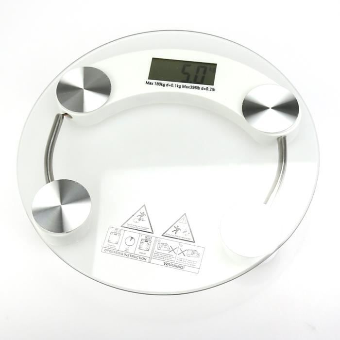 LESAUDACES Pese-Personne Balance électronique ronde 26*26*3cm ...