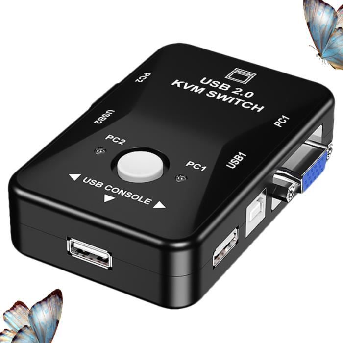 Manual VGA Switcher 2 Port Video Switch Box USB Durable Converter With ...
