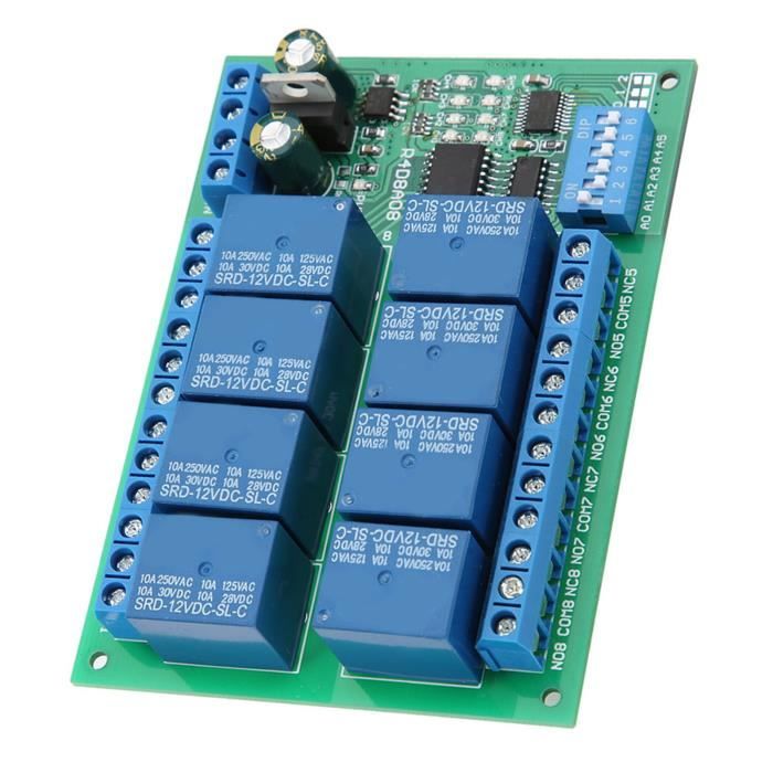 GOTOTOP Module d'extension Carte d'extension de PLC de relais RS485 à 8 ... GOTOTOP Module d'extension Carte d'extension de PLC de relais RS485 à 8 ...