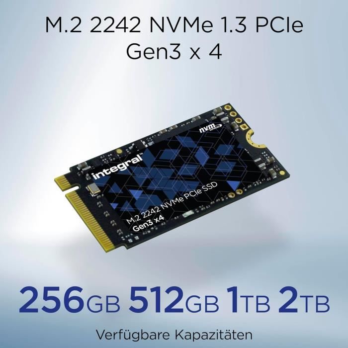 Integral SSD NVMe M.2 2230 PCIe Gen3 x4 de 256 Go Vitesse de Lecture ...