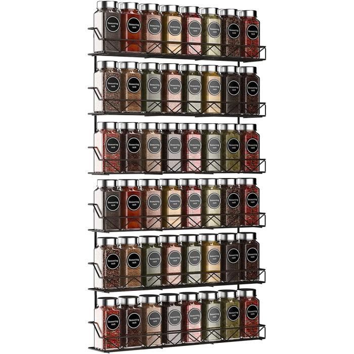 Lot De 2 Étagères À Épices Murales À Suspendre-Grand Organisateur À Épices Pour Le Rangement Des ...