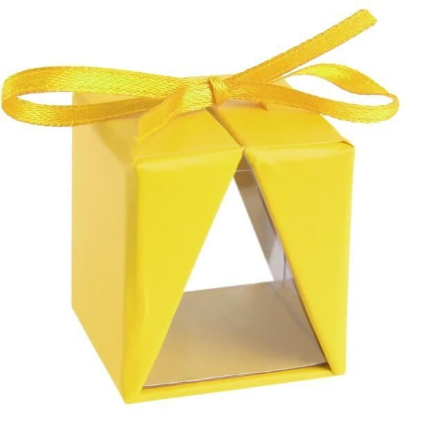 Contenant boîte cadeau jaune (x4) REF/4091 - Cdiscount Maison