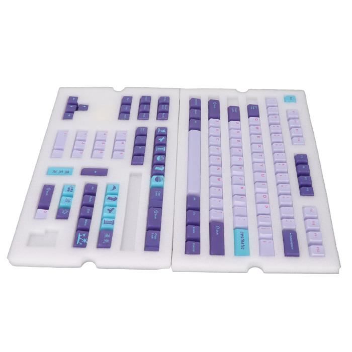 TMISHION 128 Keycaps Keycaps PBT 128 touches Couleurs vives Durable PBT ...