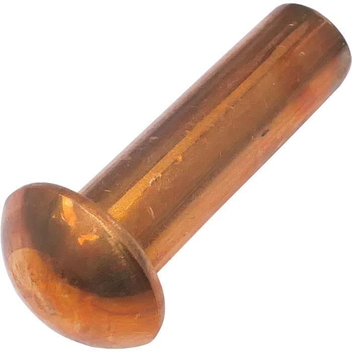 C48045 - Lot De 10 Rivets En Cuivre Ø6X20Mm À Tête Demi-Ronde - Rivet À ...