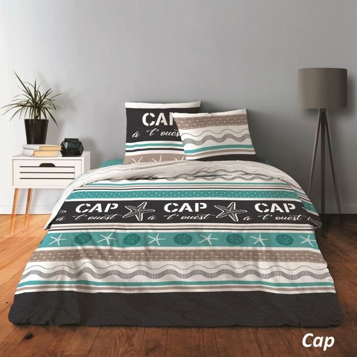 Parure de Drap - CAP - King - 100% Coton - 57 Fils/cm² - 2 Taies d ...