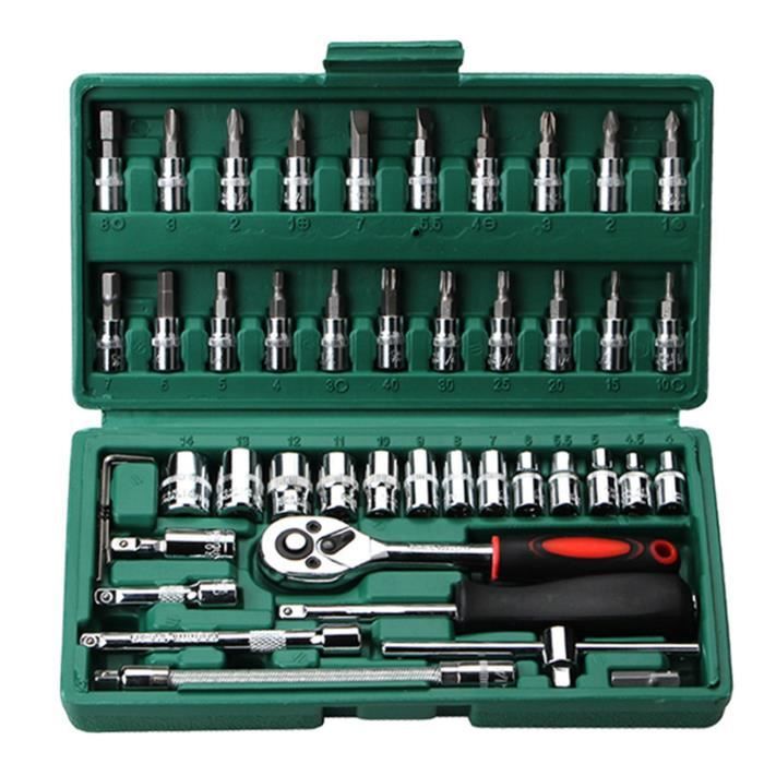 46pcs Coffret Outils Réparation Voiture Maintenance Automobile Clé ...