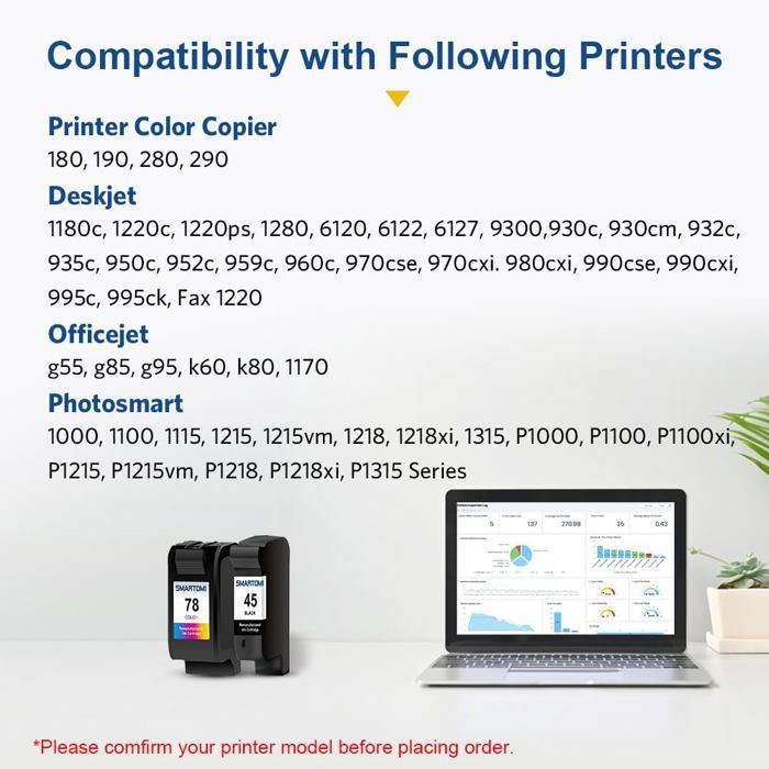 45 78 Remplacement Cartouches d'encre compatibles pour HP 45 78 pour HP ...