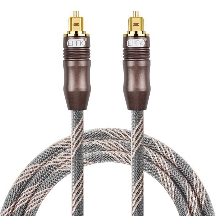 AuTech® 8M Câble Optique Audio Numérique Nylon Tressé Cordon Fibre ...