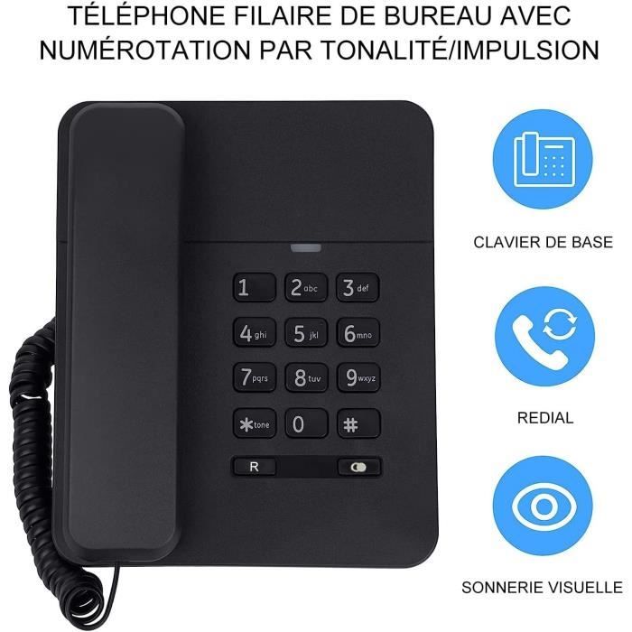 Téléphone Filaire, Téléphone Mural, Téléphone De Bureau Filaire Pour Hôtels, Téléphone De Bureau ...