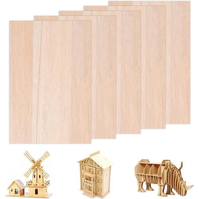 5 Pièces Bois de Balsa 2mm, Feuille de Bois Balsa Artisanat du Bois ...