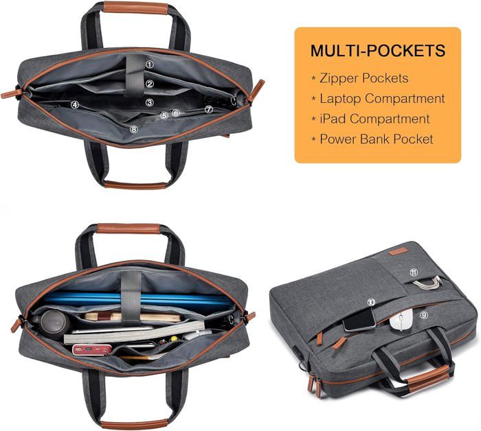 Sacoche Ordinateur Portable 17.3 Pouces Imperméable Mallette Sac pc ...