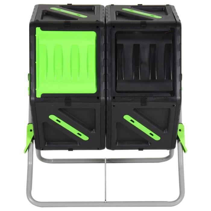 Composteur à tambour à double chambre 63x60x74 cm 140 L PP - OWL-153609 ...