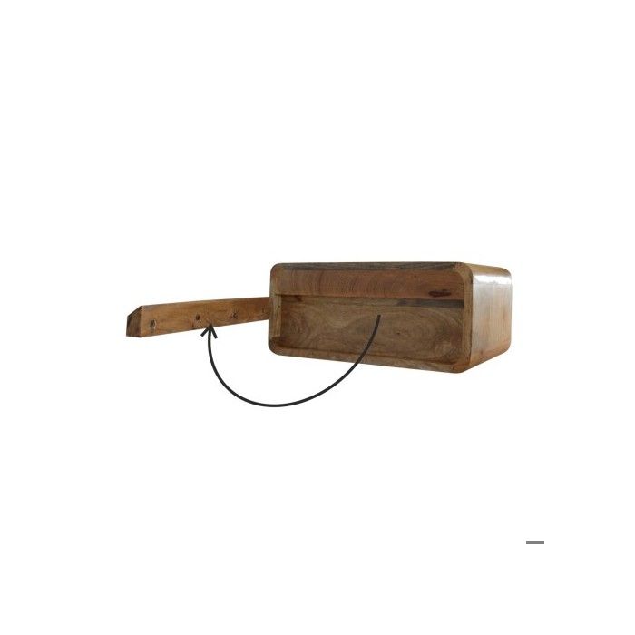 Elegant Space-Saver: Wall Mounted Round Chestnut Bedside - Cdiscount Maison