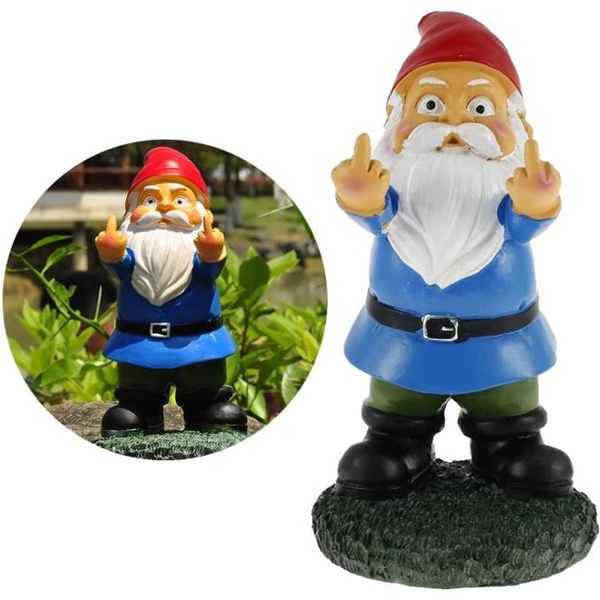 Ornements de pelouse,Nain De Jardin Doigt d'honneur,Nain de Jardin en ...