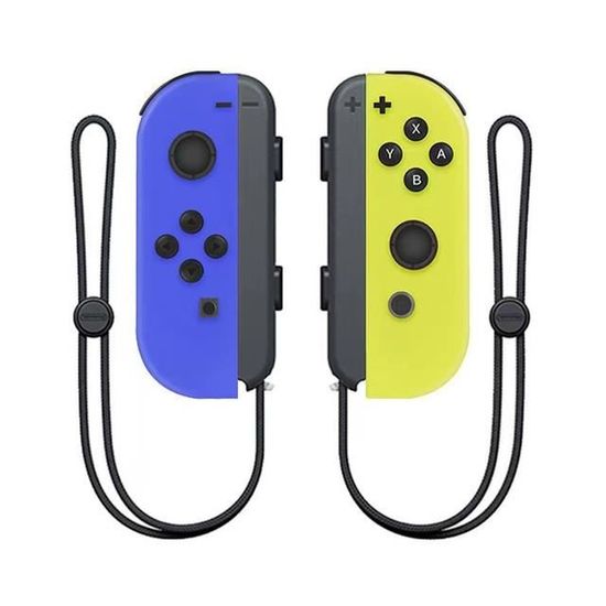 Bleu jaune - Manette de jeu Joy Con sans fil, Bluetooth, gauche-droite, avec sangles, double ...