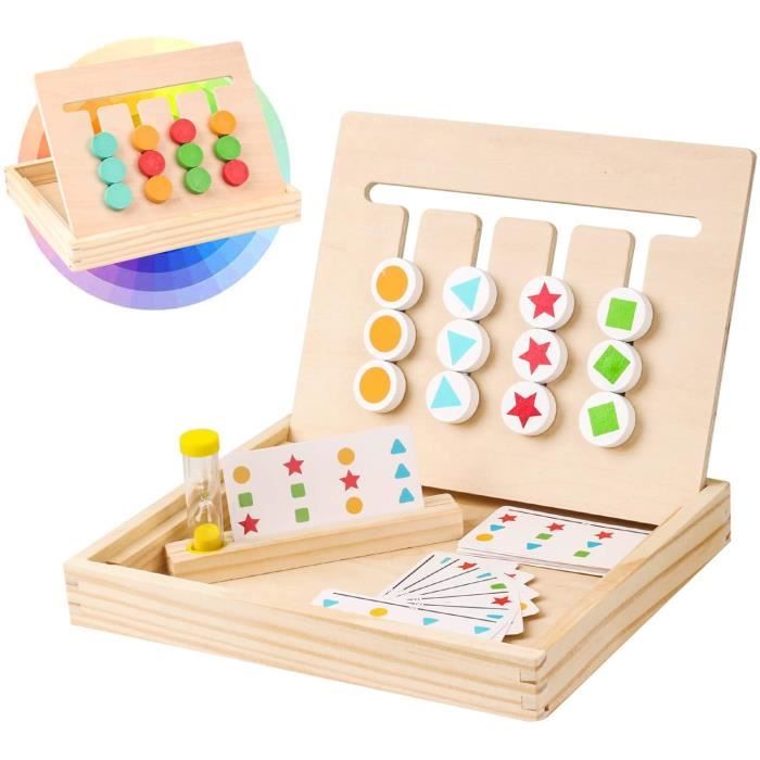 Enfant Jouet en Bois Logique,Montessori Forme Couleur Tri Jeu,Jeu Bois ...