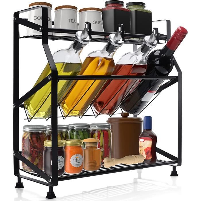 Porte Epices Cuisine à 3 Niveaux - Rangement Epices Cuisine en Fer sur ...