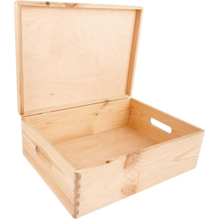 Xl Boite Rangement En Bois À Décorer | 40 X 30 X 14 Cm (+-- 1 Cm ...